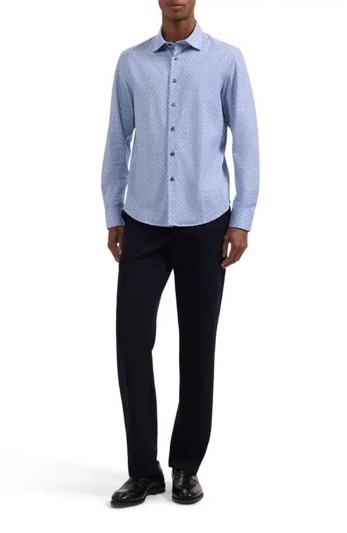 Bugatchi James Ooohcotton® Geometric Print Button-up Shirt - Iris