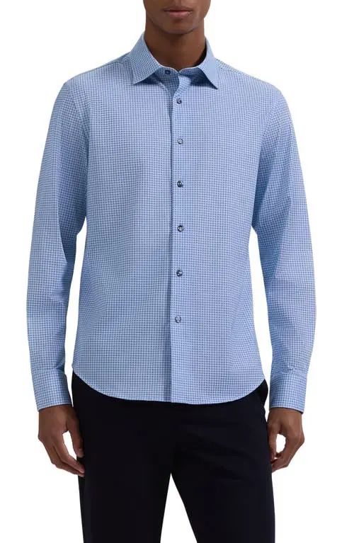 Bugatchi James Ooohcotton® Geo Print Button-up Shirt - Air Blue