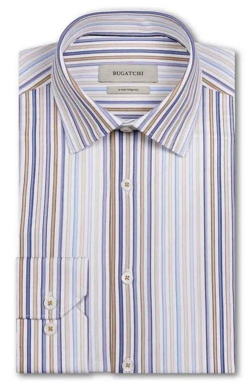 Bugatchi James Ooohcotton® Stripe Print Button-up Shirt - Walnut