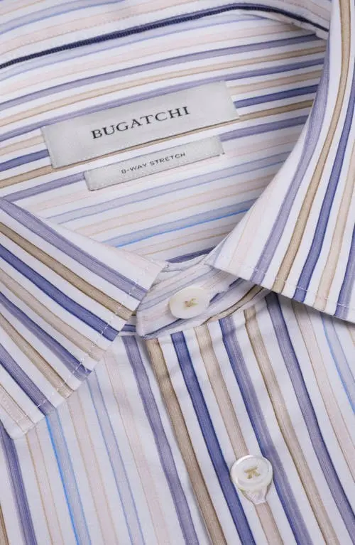 Bugatchi James Ooohcotton® Stripe Print Button-up Shirt - Walnut