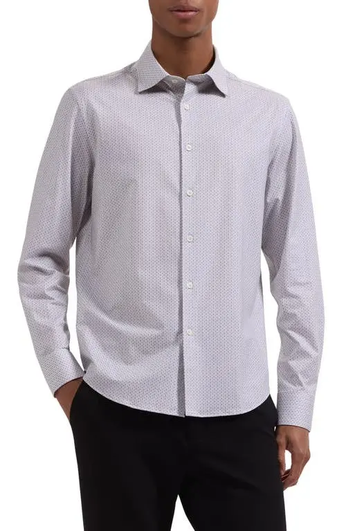 Bugatchi James Ooohcotton® Geometric Print Button-up Shirt - Limestone
