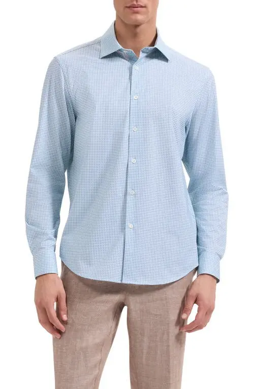 Bugatchi James Ooohcotton® Geo Print Button-up Shirt - Seafoam