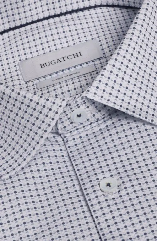 Bugatchi James Ooohcotton® Geo Print Button-up Shirt - White