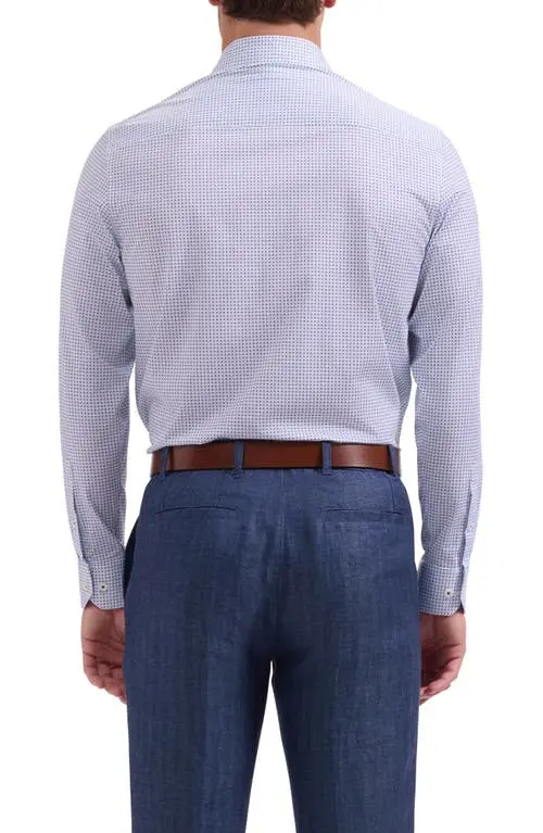 Bugatchi James Ooohcotton® Geo Print Button-up Shirt - White