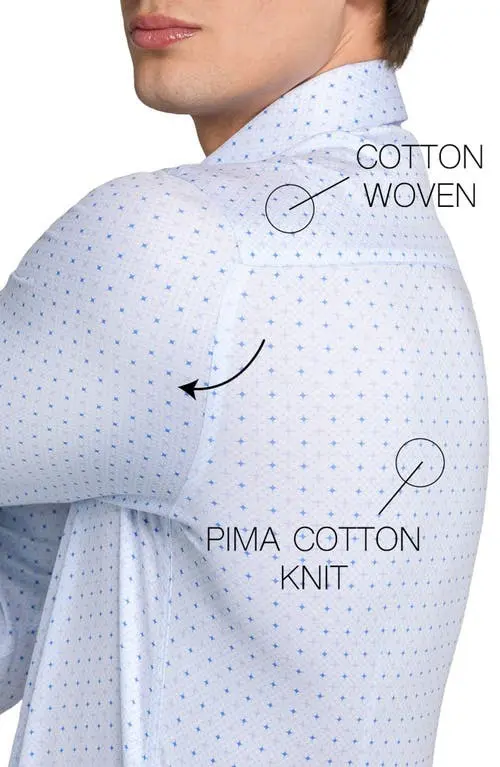 W.R.K Slim Fit Metro Diamond Reworked Dress Shirt - White/blue