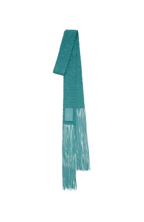 Burberry Skinny Crochet Leather Scarf - Coastal Blue