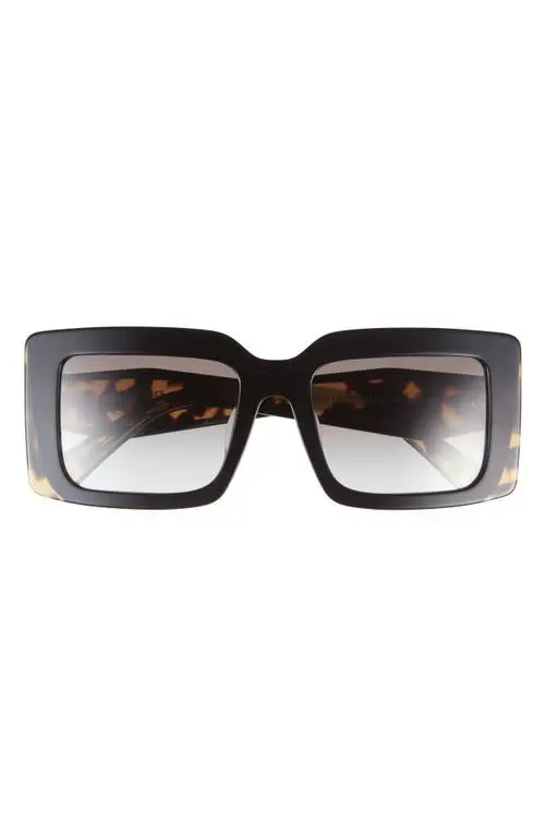 Prada 53mm Rectangular Sunglasses - Black/tortoise/grey