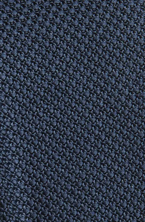 BOSS Solid Knit Silk Tie - Dark Blue