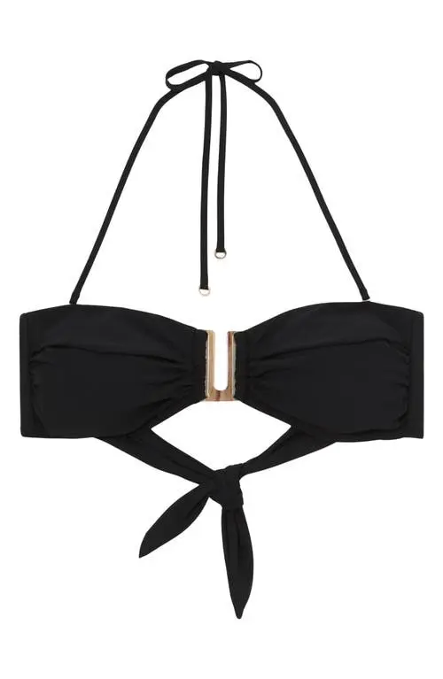 REISS Carina Bandeau Bikini Top - Black