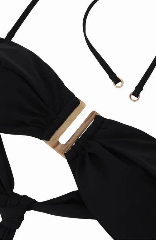 REISS Carina Bandeau Bikini Top - Black