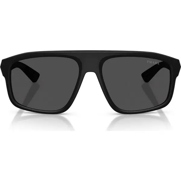 Prada 59mm Shield Sunglasses - Matte Black/dark Grey