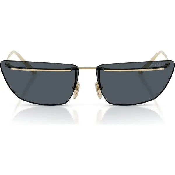 Prada 64mm Oversize Butterfly Sunglasses - Pale Gold/dark Grey