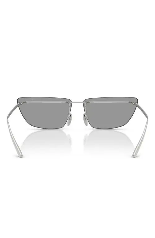 Prada 64mm Oversize Butterfly Sunglasses - Silver/grey