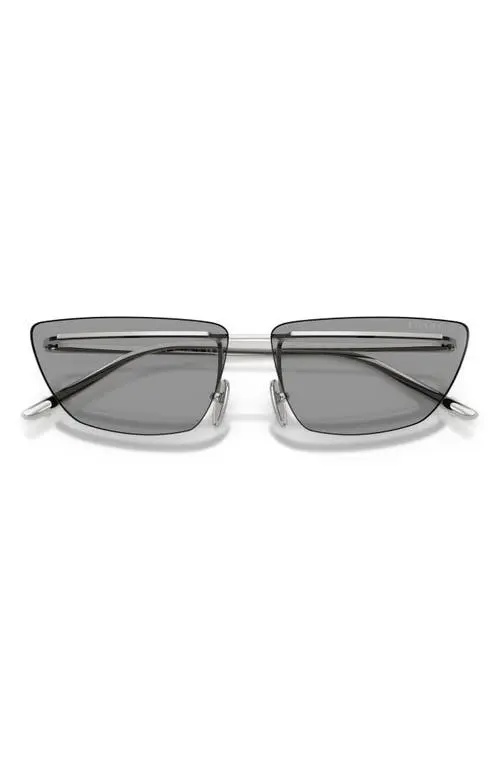 Prada 64mm Oversize Butterfly Sunglasses - Silver/grey