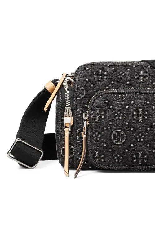 Tory Burch T Monogram Denim Pocket Crossbody Bag - Black