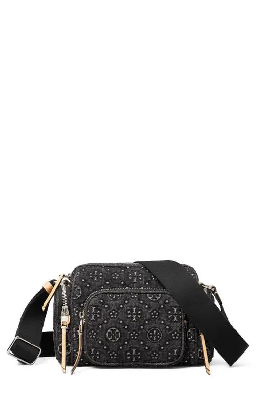 Tory Burch T Monogram Denim Pocket Crossbody Bag - Black