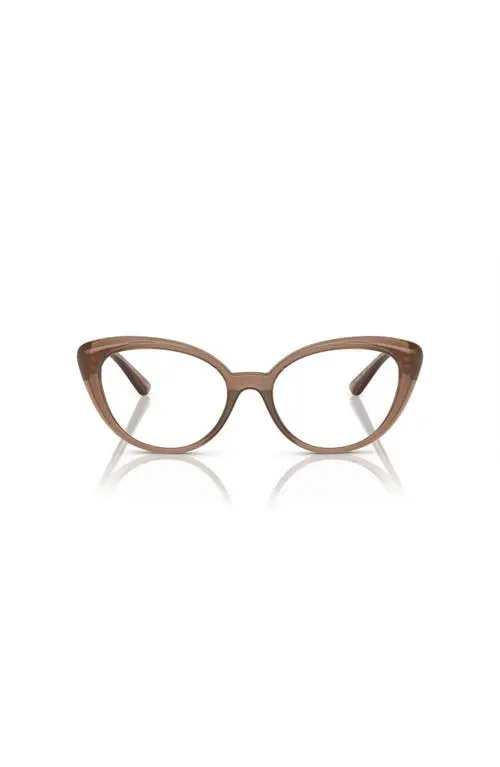 Versace Oval Cat Eye Eyeglasses - Brown