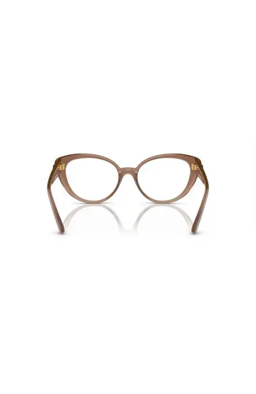 Versace Oval Cat Eye Eyeglasses - Brown