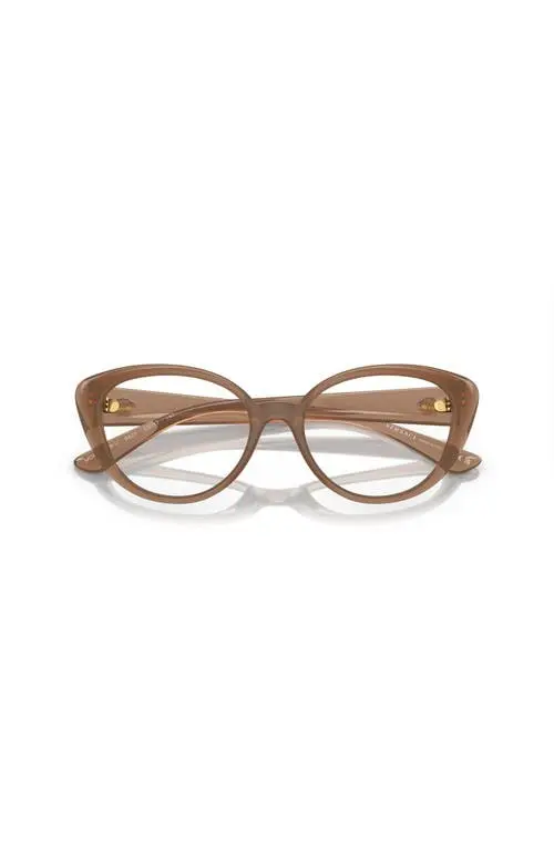 Versace Oval Cat Eye Eyeglasses - Brown