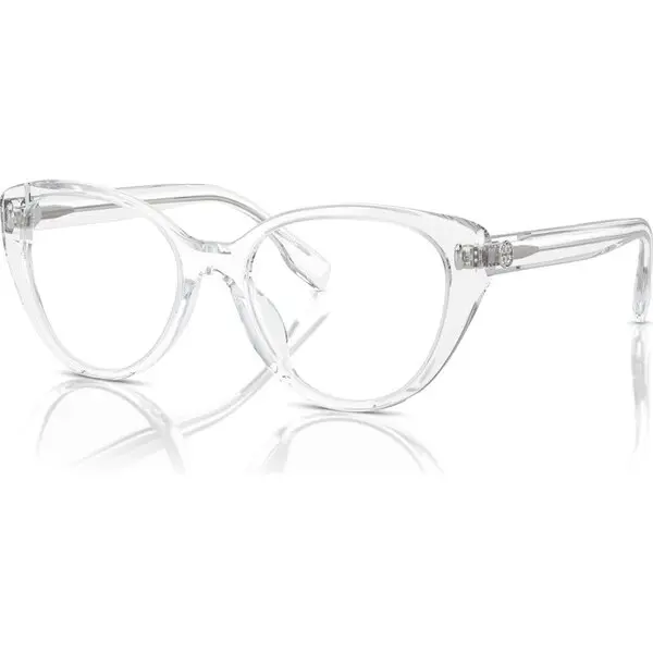 Tory Burch 52mm Round Full Rim Eyeglasses - Transparent