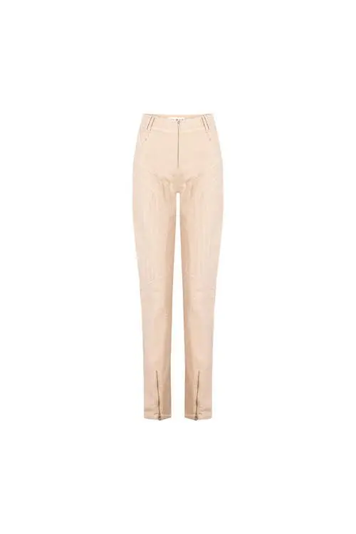 PCFG Linen Blend Free Heaven Boomerang Linen Pant - Beige