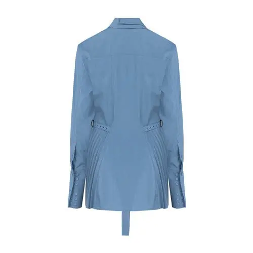 PCFG Free Heaven" Pleated Mini Shirt Dress - Blue