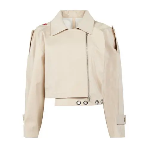 PCFG Free Heaven Cropped Waterproof Trenchcoat - Beige Fog
