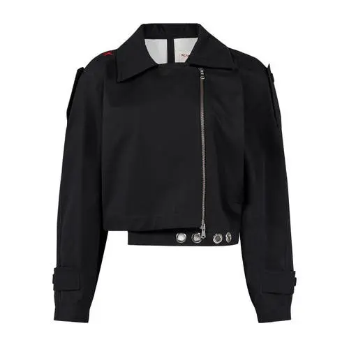 PCFG Free Heaven Cropped Waterproof Trench Coat - Black