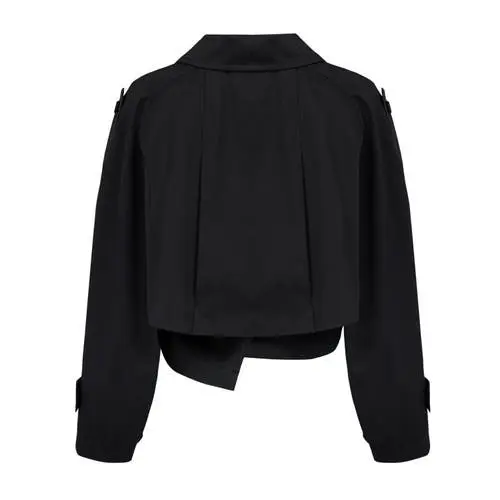 PCFG Free Heaven Cropped Waterproof Trench Coat - Black
