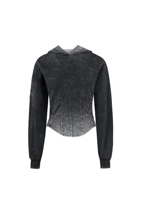PCFG Free Heaven Acid Wash Hoodie - Black