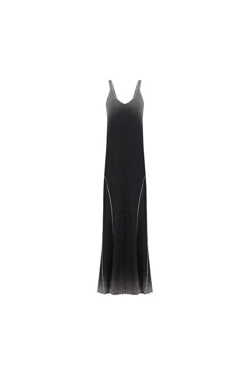 PCFG Acid Wash Maxi Dress - Black