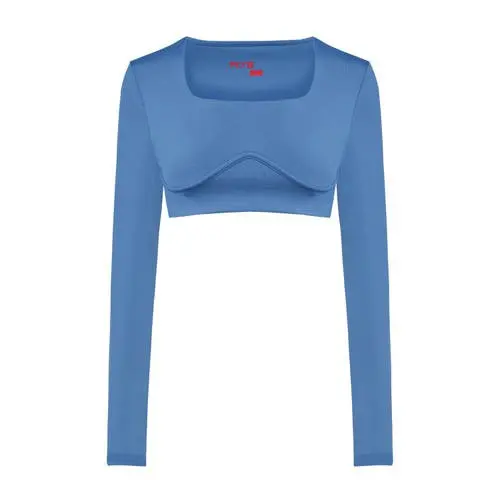 PCFG Free Heaven Long Sleeve Crop Top - Blue