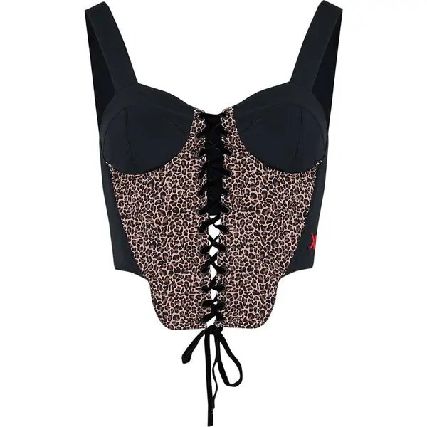 PCFG Free Heaven Leopard Corset Top - Black