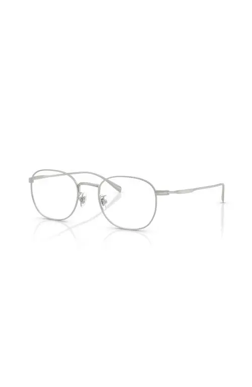 Brooks Brothers 50mm Round Optical Glasses - Silver