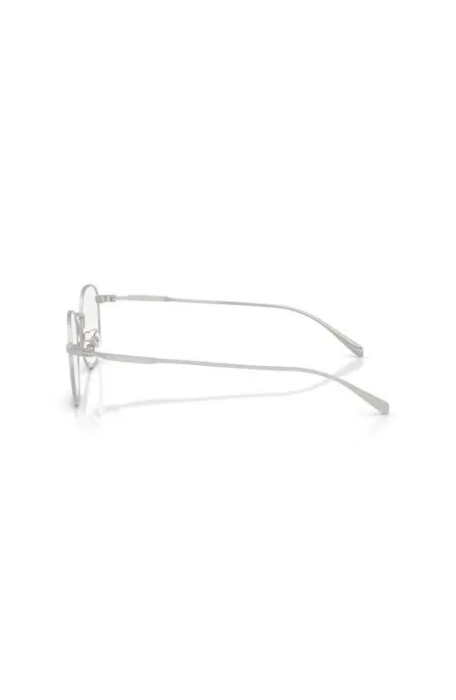 Brooks Brothers 50mm Round Optical Glasses - Silver