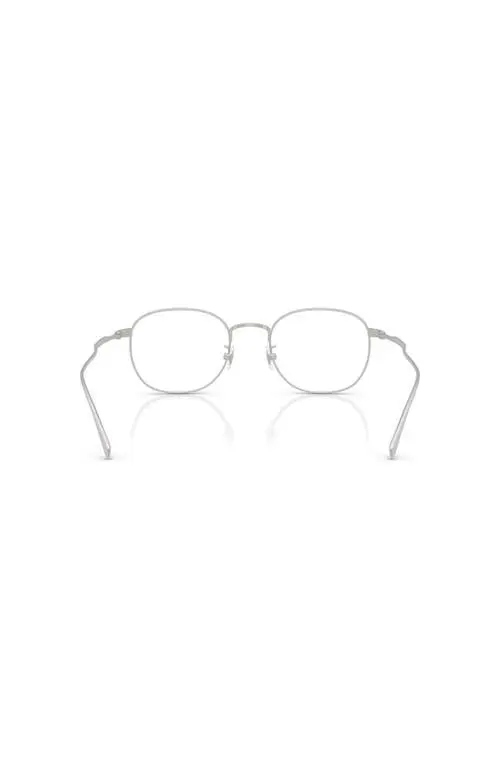 Brooks Brothers 50mm Round Optical Glasses - Silver