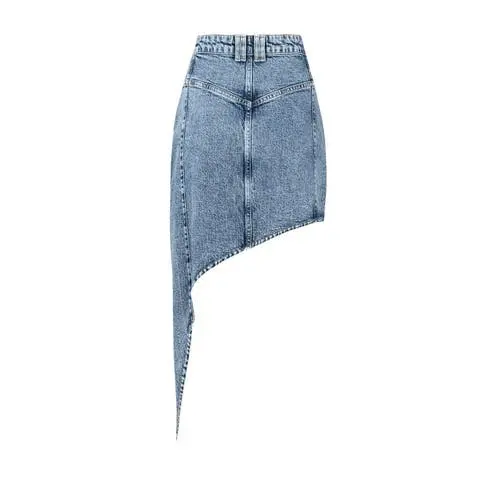 PCFG Asymmetrical Cutout Denim Skirt