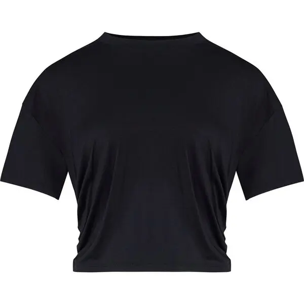 PCFG Free Heaven Draped Cropped T-shirt - Black