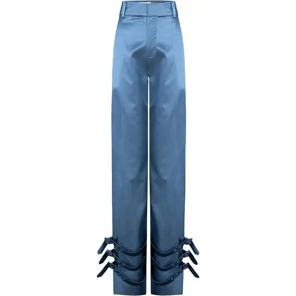 PCFG Linen Blend Free Heaven Shiny Pant - Blue