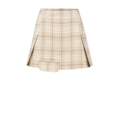PCFG Linen Blend Free Heaven Pleated Mini Skirt - Beige