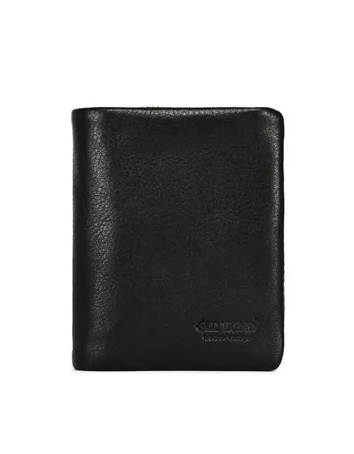 OLD TREND Clover Genuine Leather Slim Secure Trifold Rfid Wallet - Black