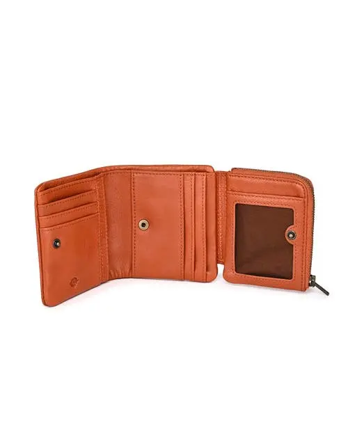 OLD TREND Clover Genuine Leather Slim Secure Trifold Rfid Wallet - Caramel