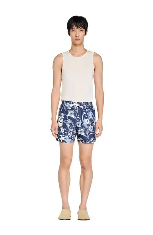 Sandro Hippie Swim Shorts - Navy Blue