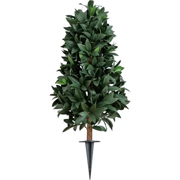 NEARLY NATURAL 3-ft Uv Resistant Artificial Laurel Plant With Integrated Ground Stake - Green
