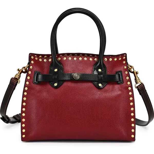 OLD TREND Westland Genuine Leather Studded Mini Tote - Maroon