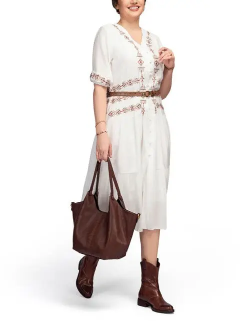 OLD TREND Magnolia Genuine Leather Handwoven Convertible Tote - Brown
