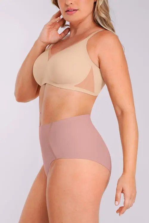 SHAPELLX Curve Code Contour Comfy Smoothing Brief - Dusty Rose