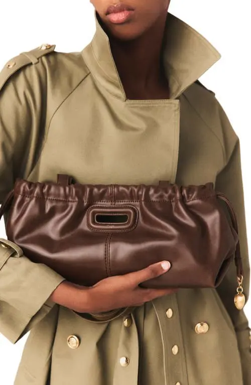 Maje Vintage Leather Milpli Gazette Tote - Brown
