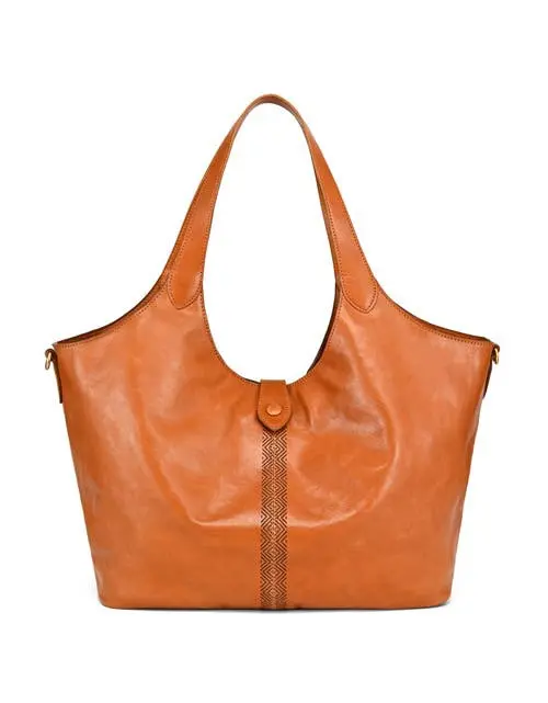 OLD TREND Marigold Genuine Leather Carryall Tote - Caramel