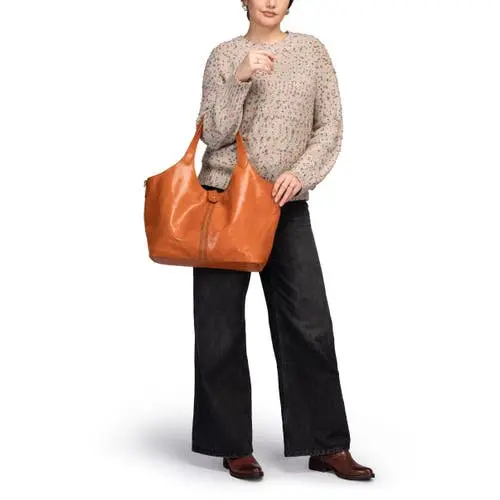 OLD TREND Marigold Genuine Leather Carryall Tote - Caramel